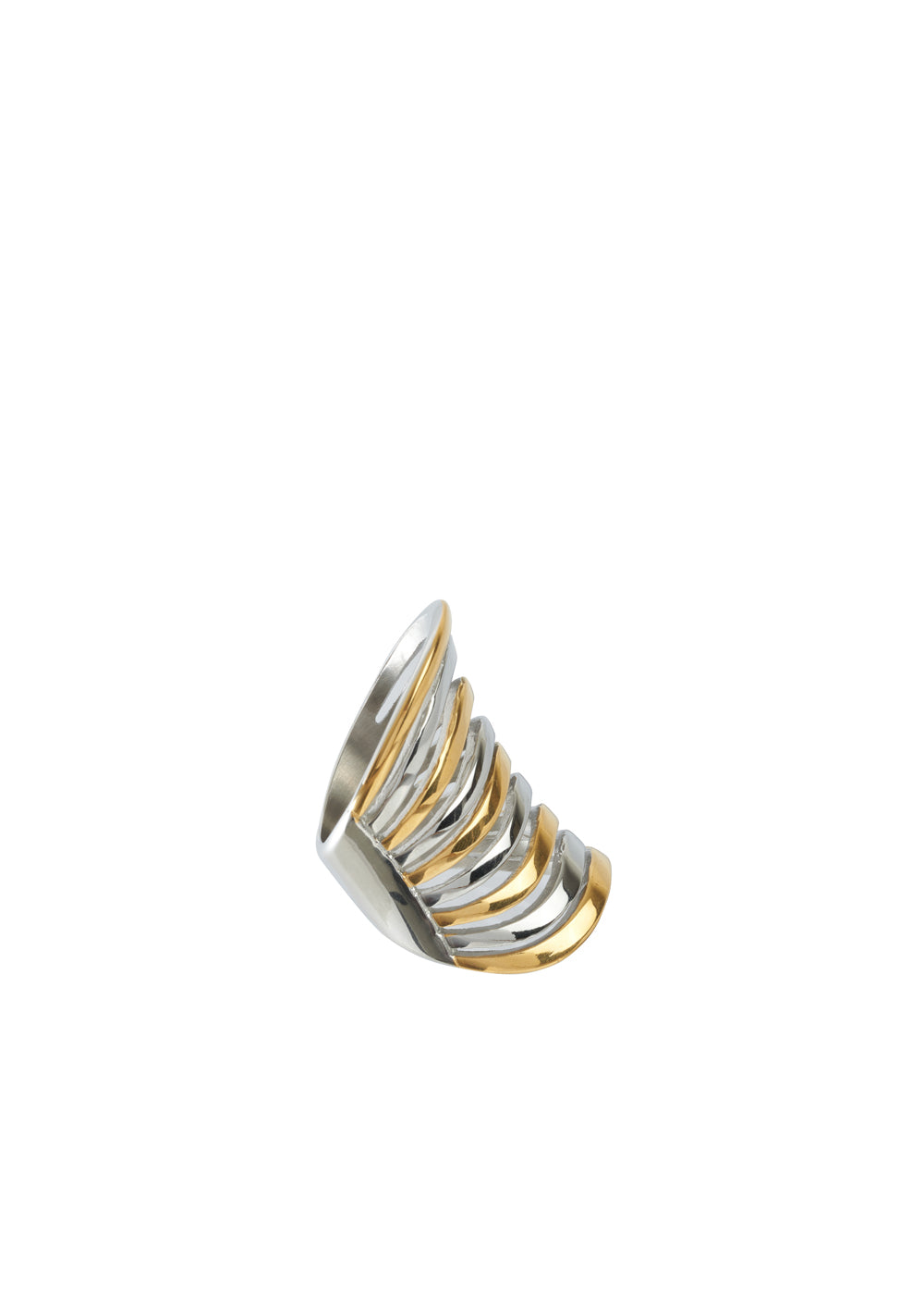 GOLD & SILVER HIGH BAND RING STAIN. STEEL – NALI Accessories